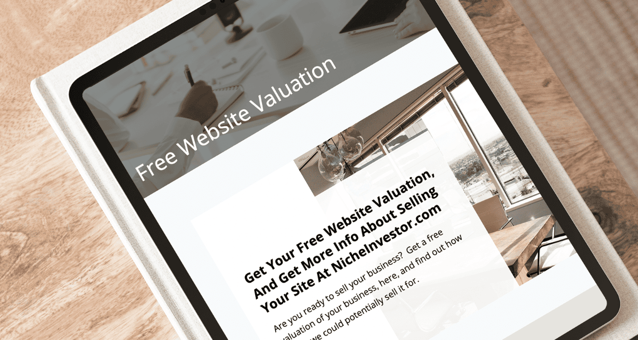 Free Website Valuation - Niche Investor